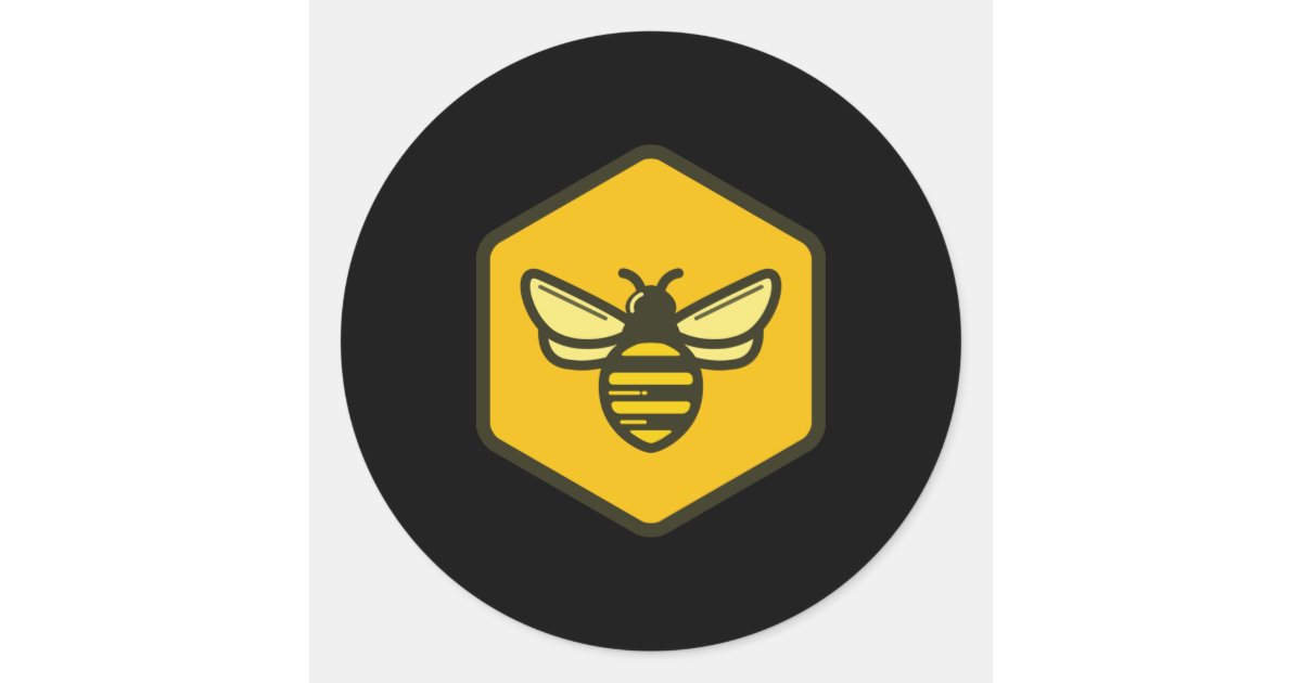 Bumblebee illustration classic round sticker | Zazzle