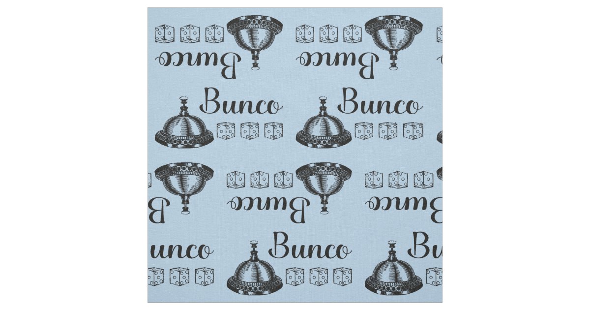 Bunco Bell and Bunco Dice Fabric | Zazzle