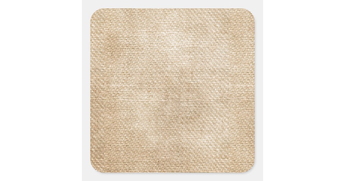 Burlap Background Square Sticker | Zazzle