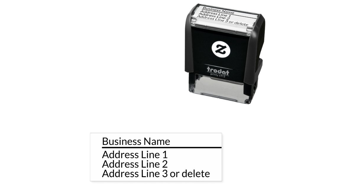 Business 4 Lines of Text Return Address Template Self-inking Stamp | Zazzle