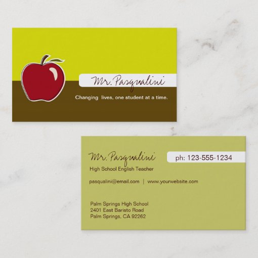 Business Cards for Teachers | Zazzle