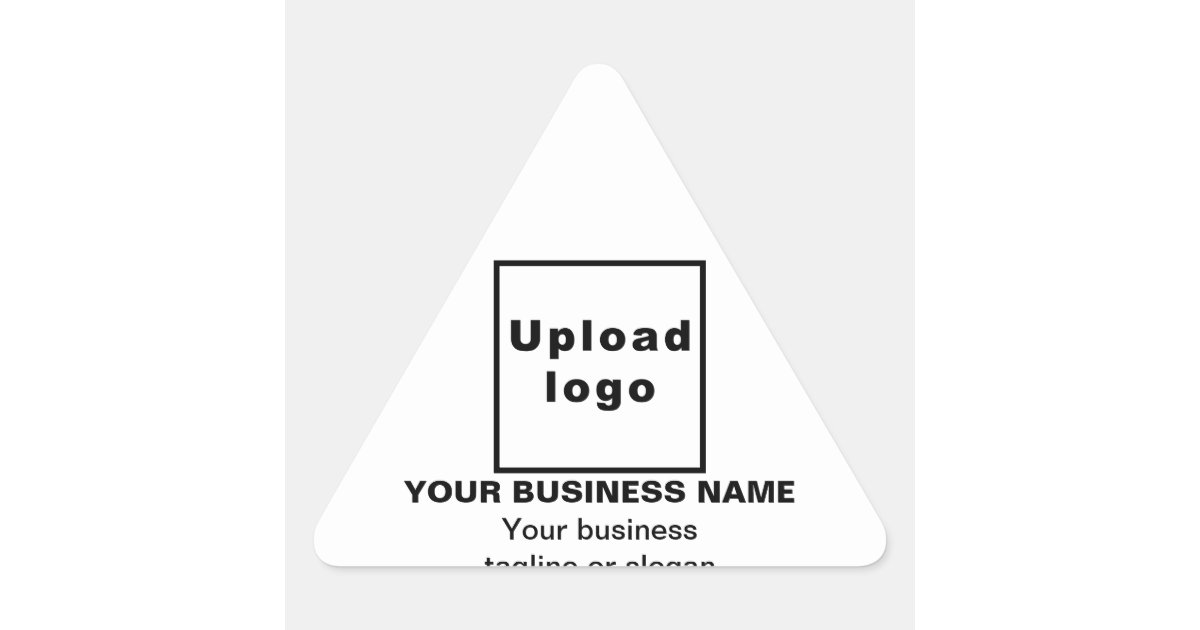 Business Name, Logo and Tagline on White Triangle Sticker | Zazzle