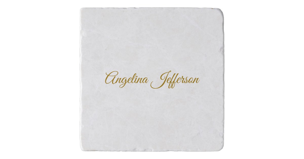 Calligraphy Professional Elegant Gold Colour Trivet | Zazzle