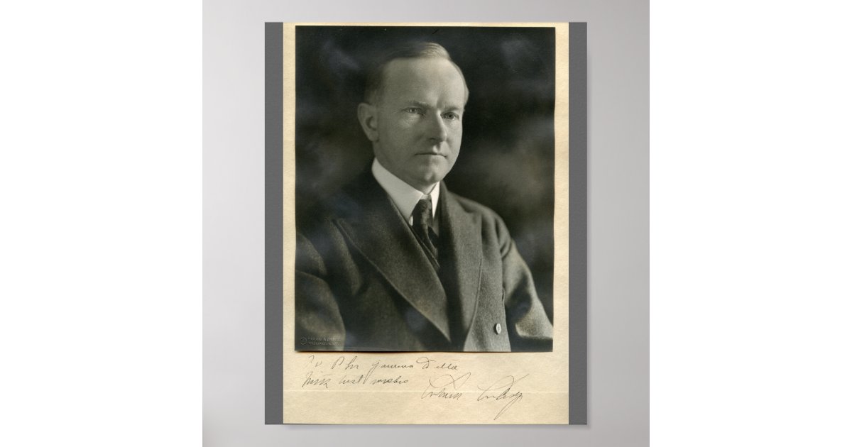 Calvin Coolidge 8x10 signed Poster | Zazzle