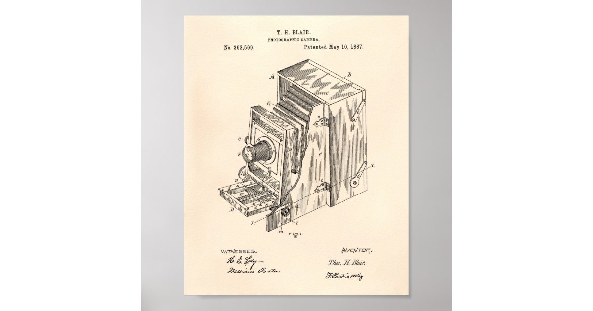 Camera Apparatus 1887 Patent Art - Old Peper Poster | Zazzle