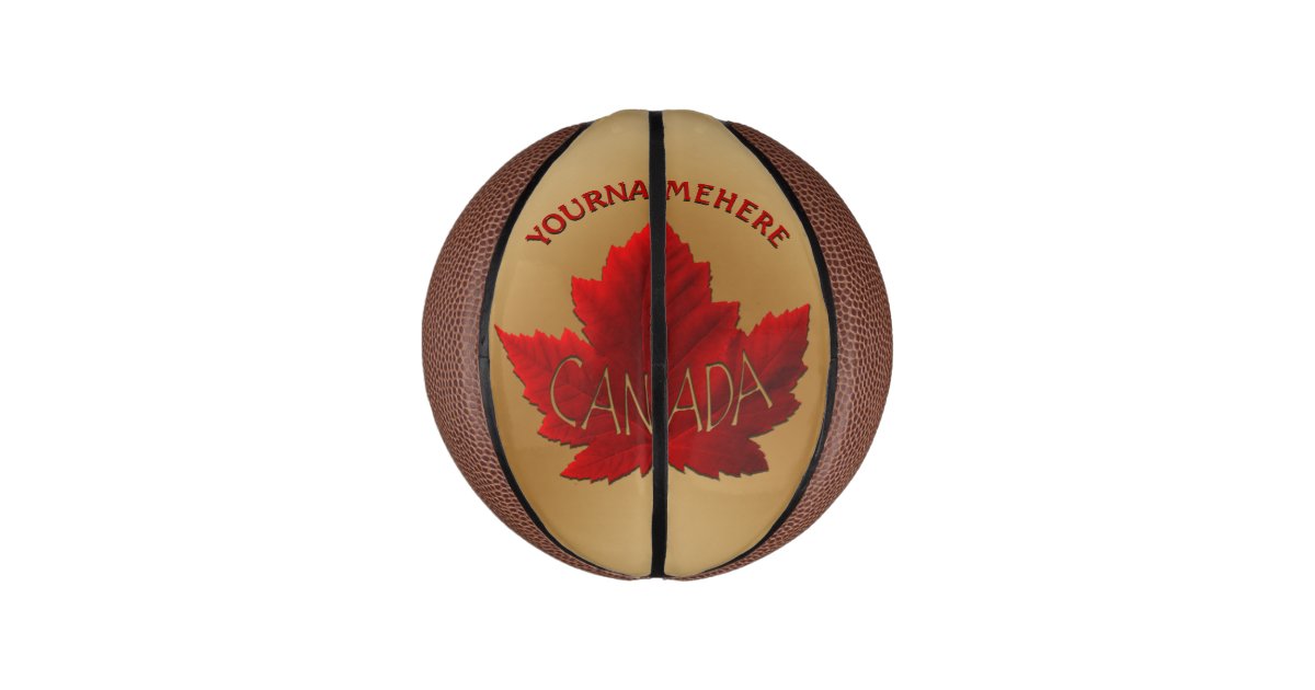 Canada Basketball Personalized Maple Leaf Balls | Zazzle