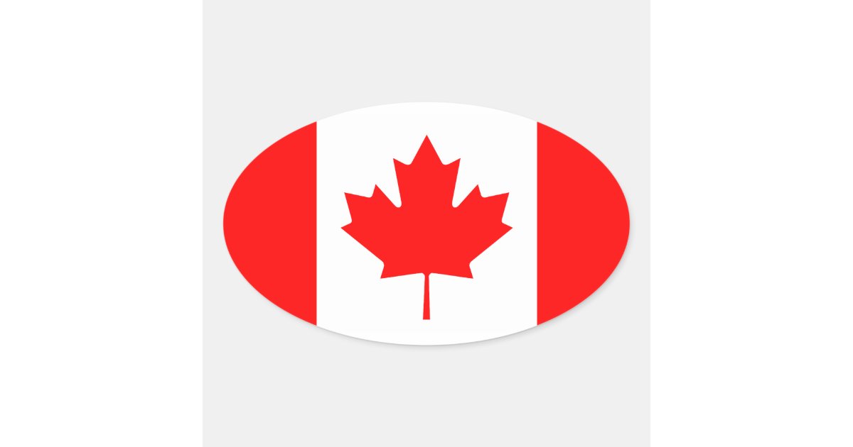 Canada - Canadian Flag Oval Sticker | Zazzle