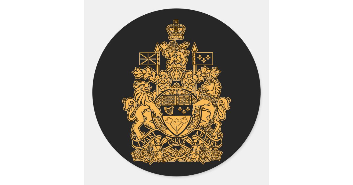 Canada Coat of Arms - Canada Crest Classic Round Sticker | Zazzle