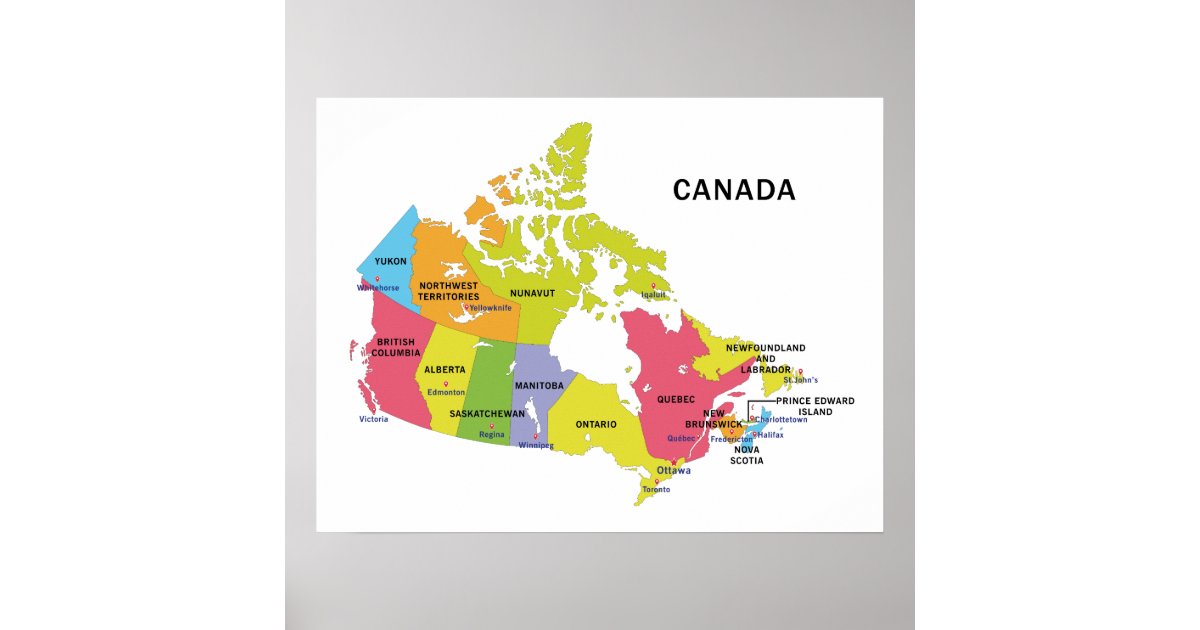 Canada Map poster | Zazzle