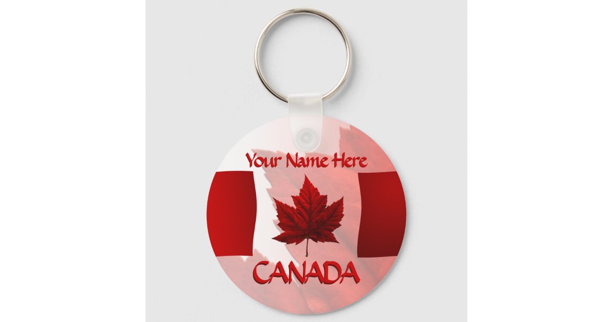 Canada Souvenir Key Chains Canada Flag Key Chain | Zazzle
