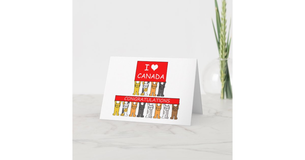 Canadian Citizenship Congratulations Cute Cats. Card | Zazzle