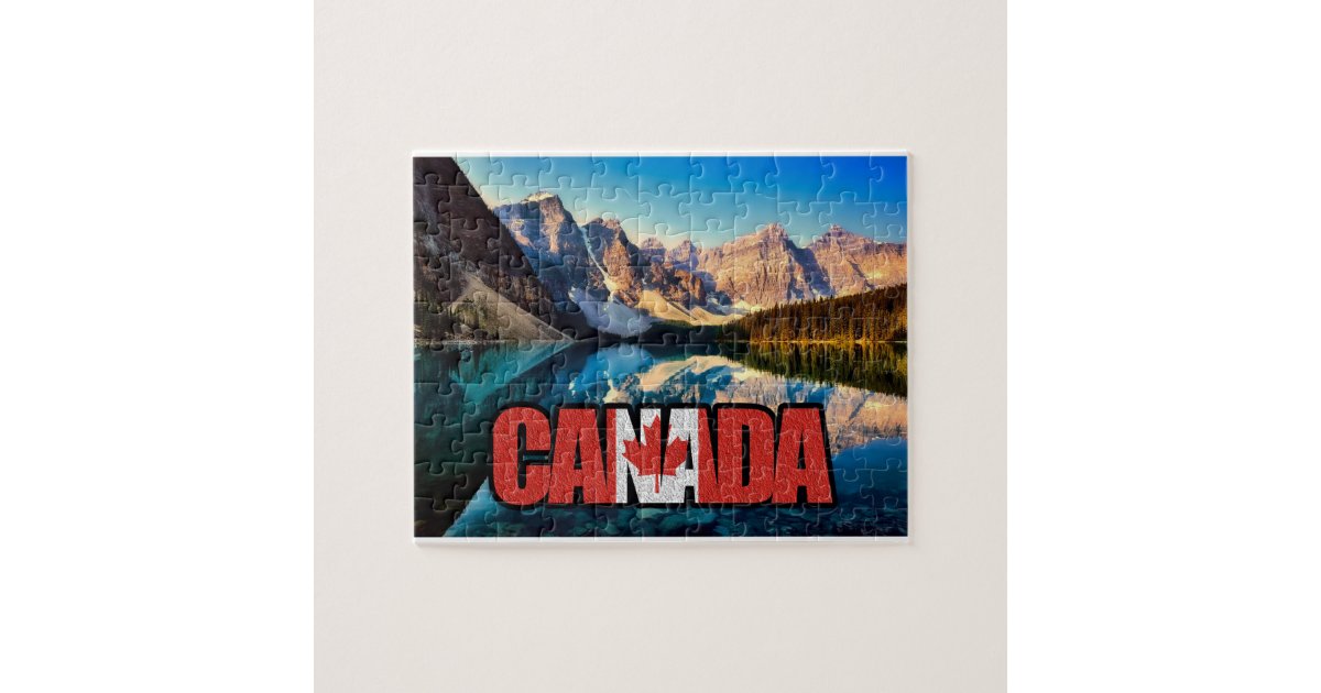Canadian Flag In "Canada" Jigsaw Puzzle | Zazzle