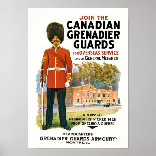 Canadian Grenadier Guards Recruitment Poster | Zazzle.ca