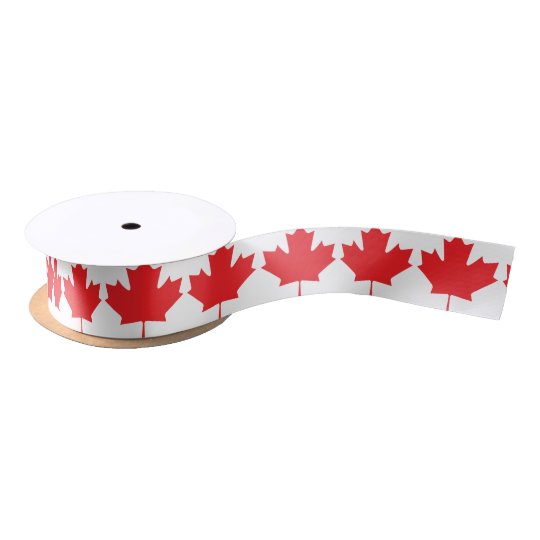 Canadian Maple Leaf Satin Ribbon | Zazzle.ca