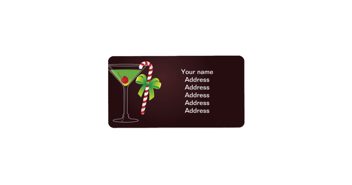 Candy Cane Cocktail Christmas Label | Zazzle