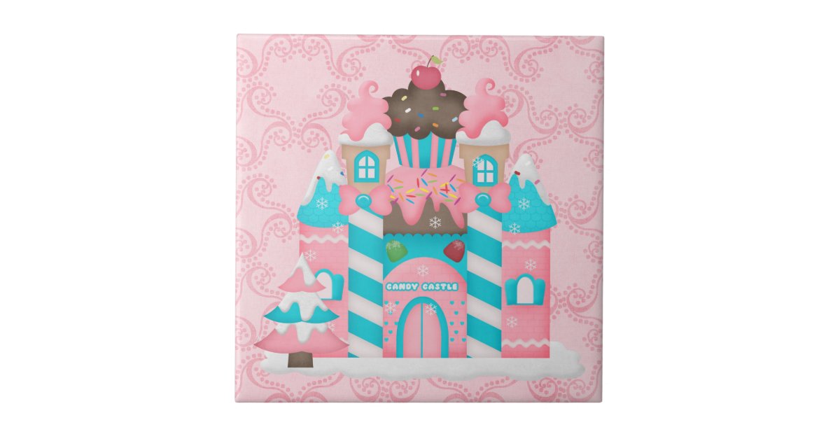Candyland Castle bakery ceramic tile | Zazzle