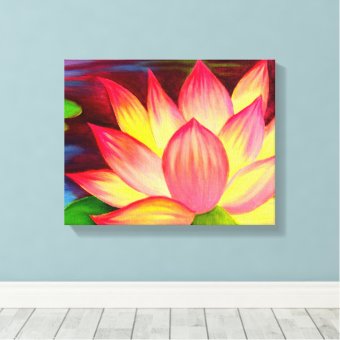 Canvas Prints Lotus Flower Painting Art | Zazzle