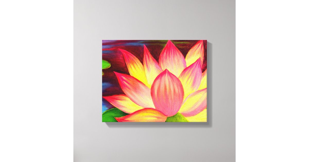 Canvas Prints Lotus Flower Painting Art | Zazzle