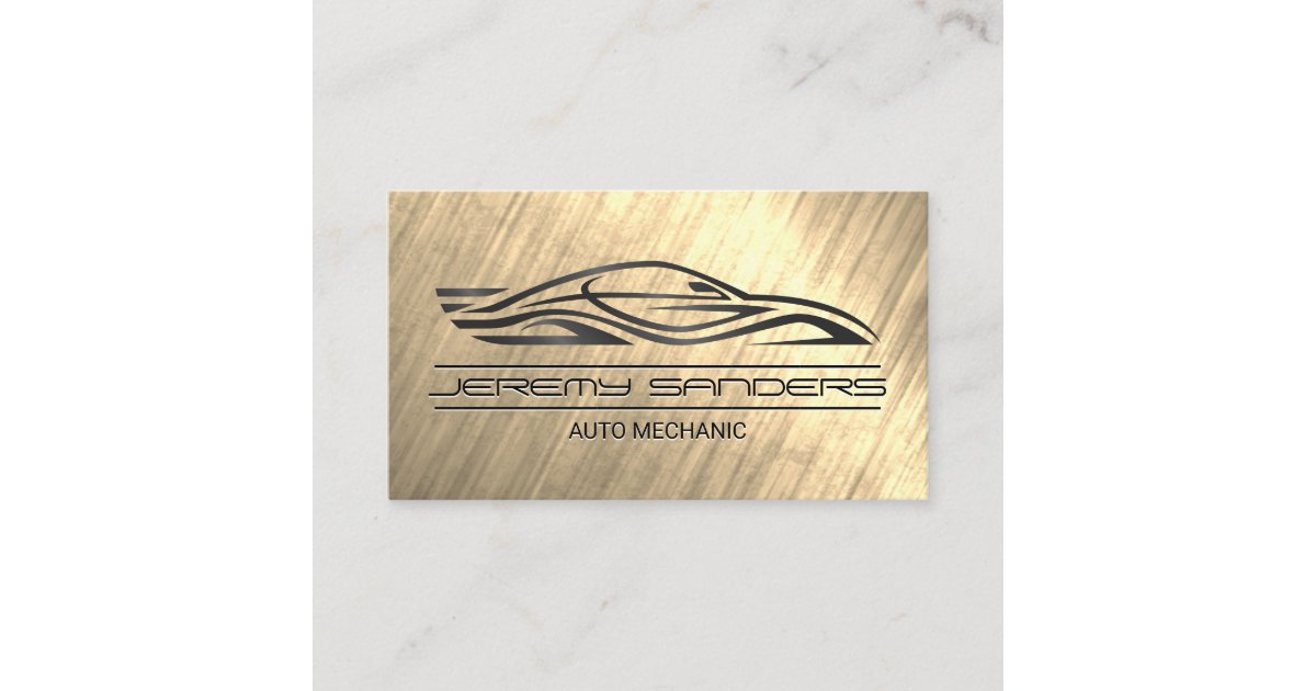 Car Graphic Logo | Gold Texture Business Card | Zazzle
