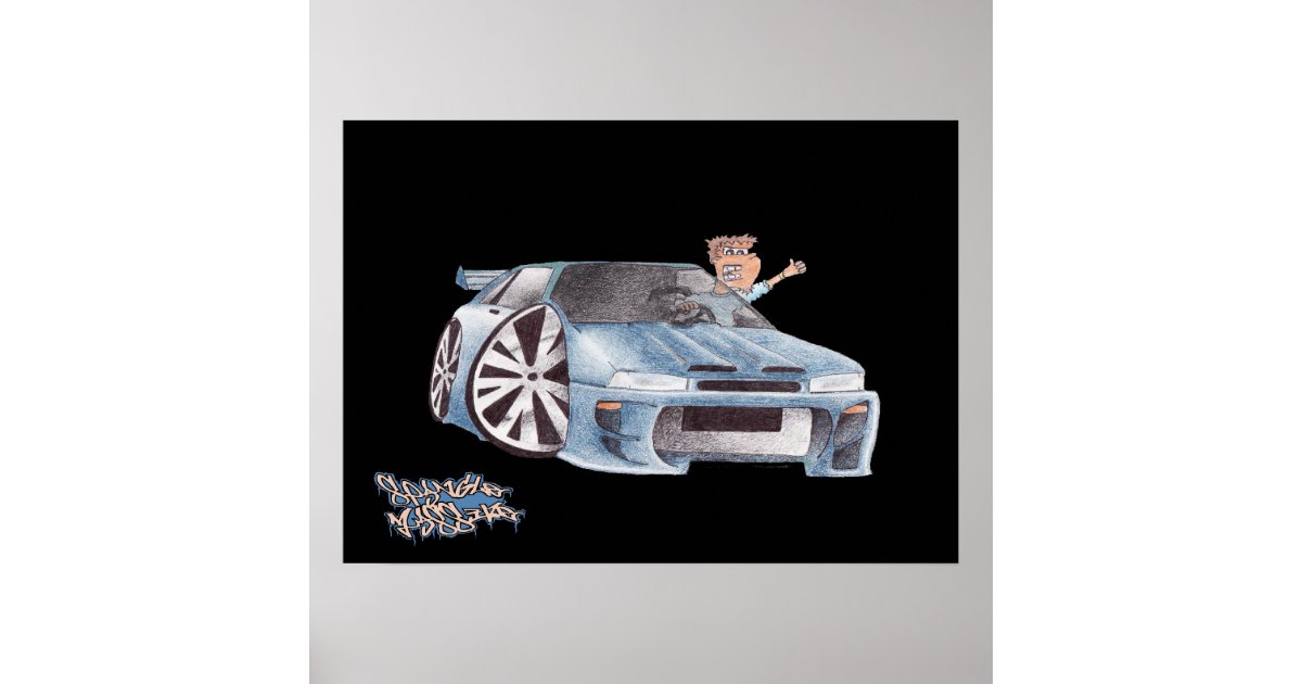 CAR TOON SUBARU print/poster Poster | Zazzle