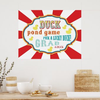 Carnival Sign Duck Pond Game | Zazzle