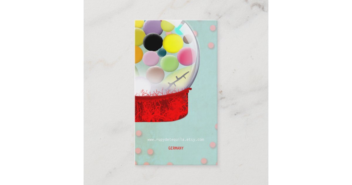 Carousel gumball machine business card | Zazzle