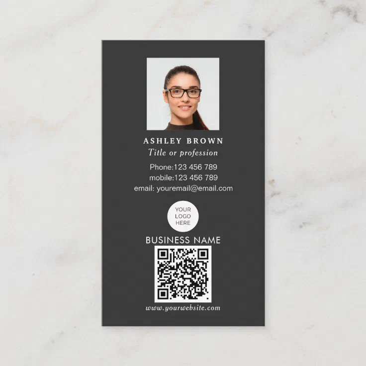 Carte De Visite Code QR professionnel Simple Logo moderne photo Bu ...