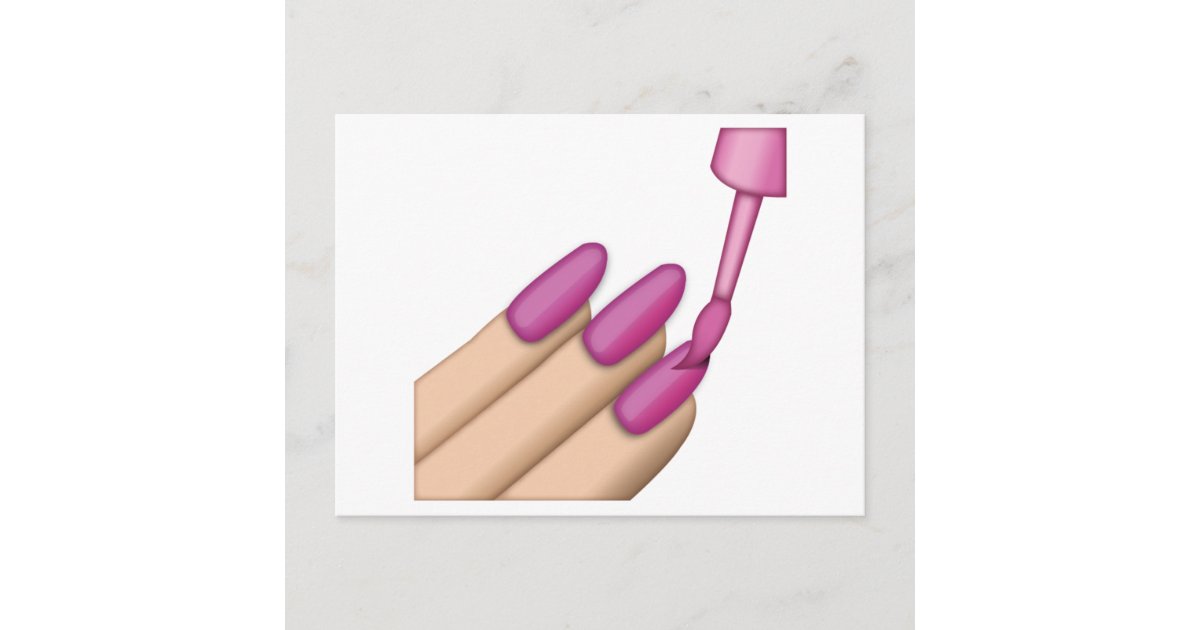Carte Postale Clou rose polonais - Emoji | Zazzle.ca
