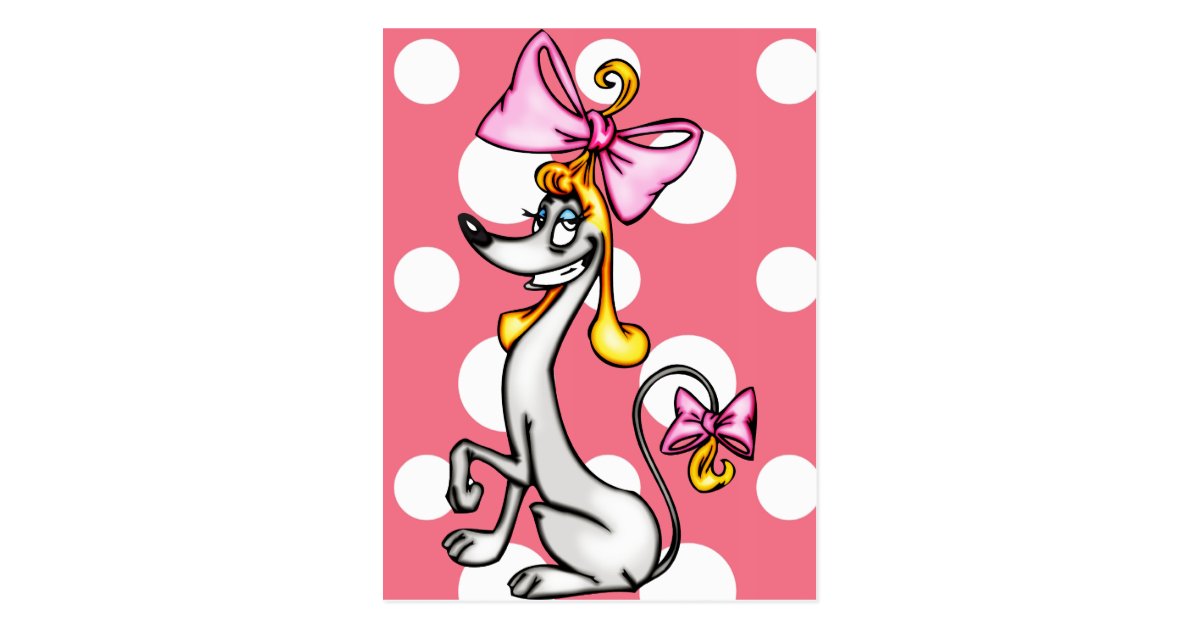 Cartoon Female Dog Postcard | Zazzle