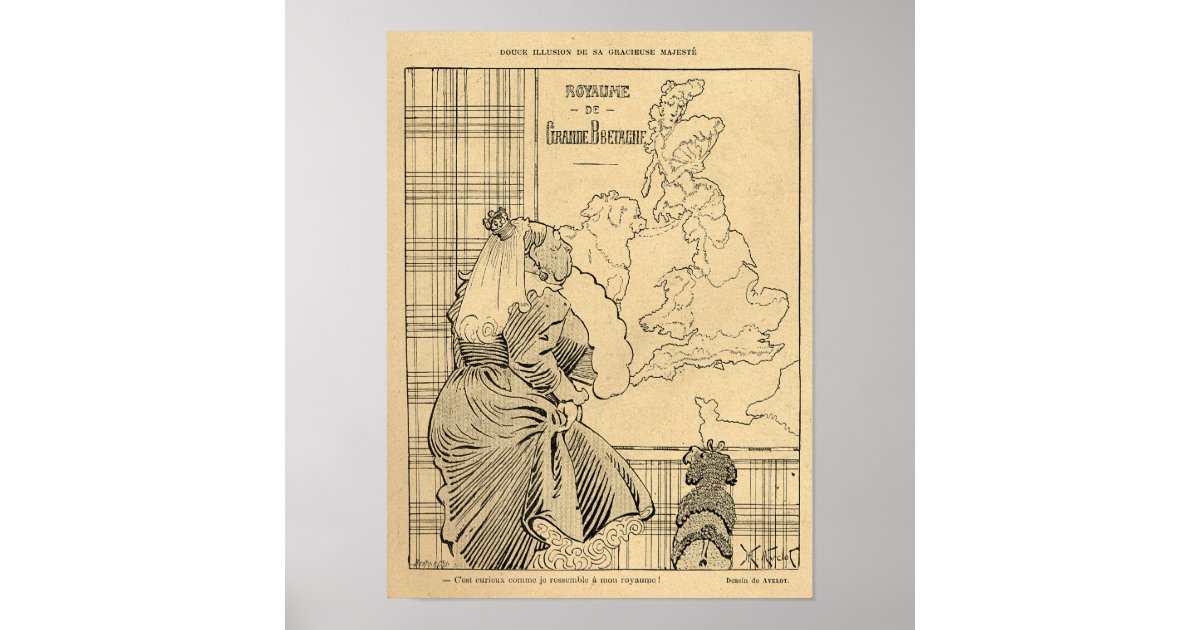 Cartoon of Queen Victoria from Le Rire Poster | Zazzle