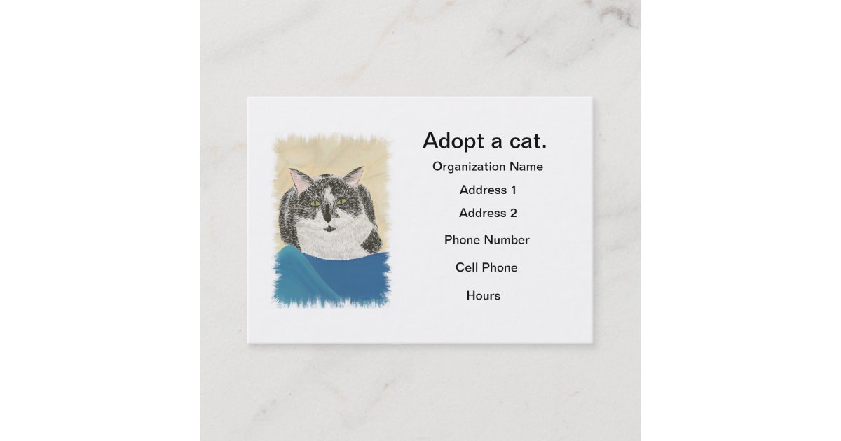 Cat adoption business cards Template | Zazzle