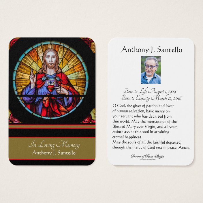 Catholic Funeral Memorial Prayer Holy Card | Zazzle.ca