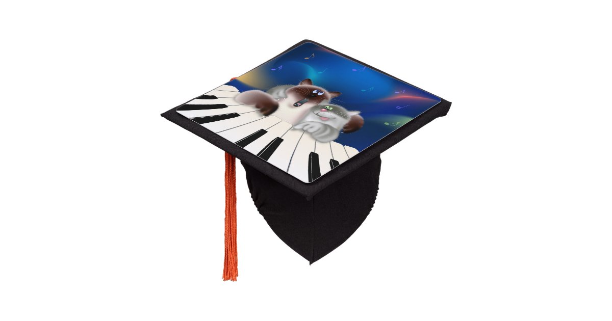 Cats at Piano Graduation Cap Topper | Zazzle