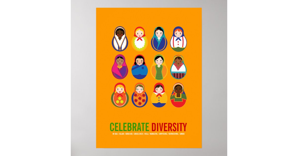 Celebrate Diversity Multicultural Day Poster | Zazzle