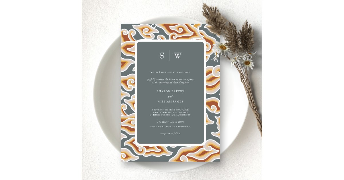 Celebrate in Colour! Batik Wedding Invitation | Zazzle