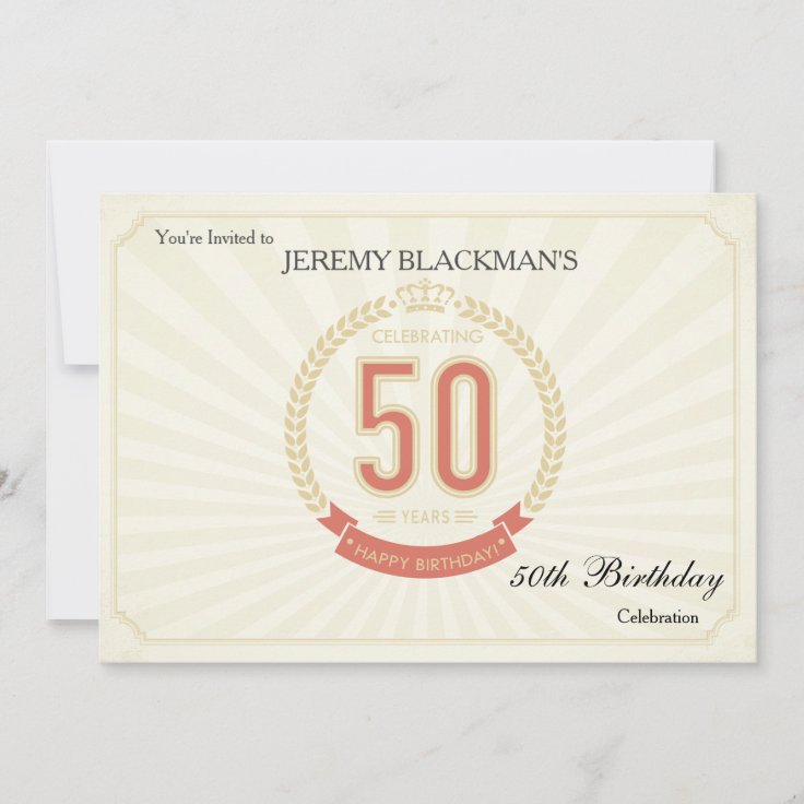 Celebrating 50 Years Birthday Invitation | Zazzle