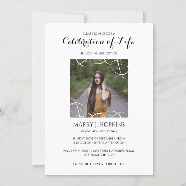 Celebration of Life Invitation with Photo | Zazzle.ca