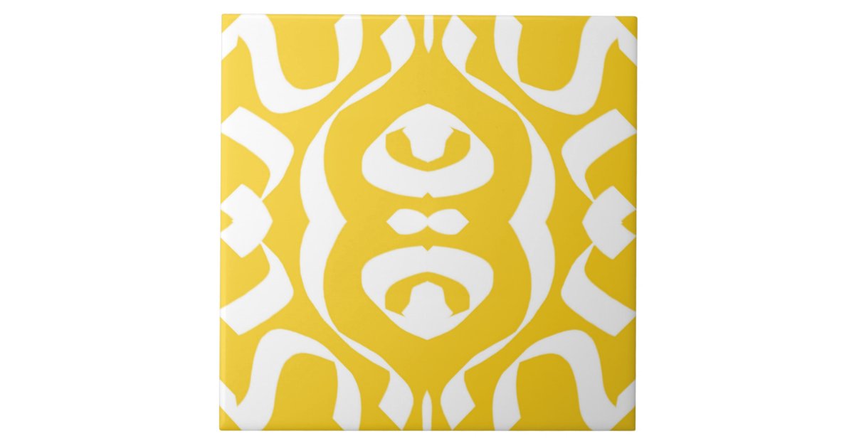 Ceramic Tile, An elegant yellow & white design Tile | Zazzle