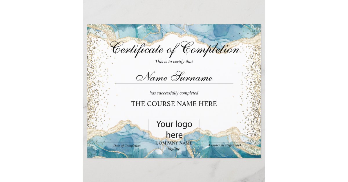 Certificate of Completion Course Completion logo | Zazzle
