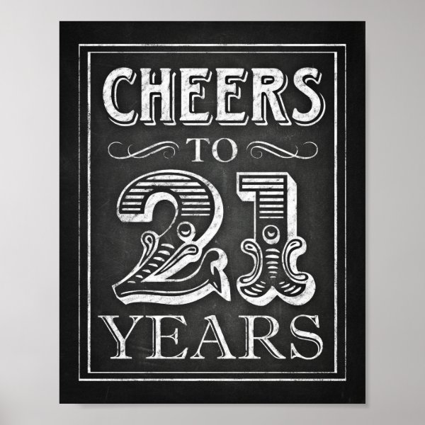 21st Birthday Posters, Prints & Poster Printing | Zazzle CA