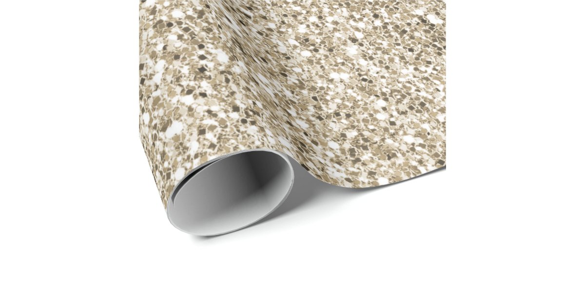 Champagne Gold Glitzy Glitter Wrapping Paper | Zazzle