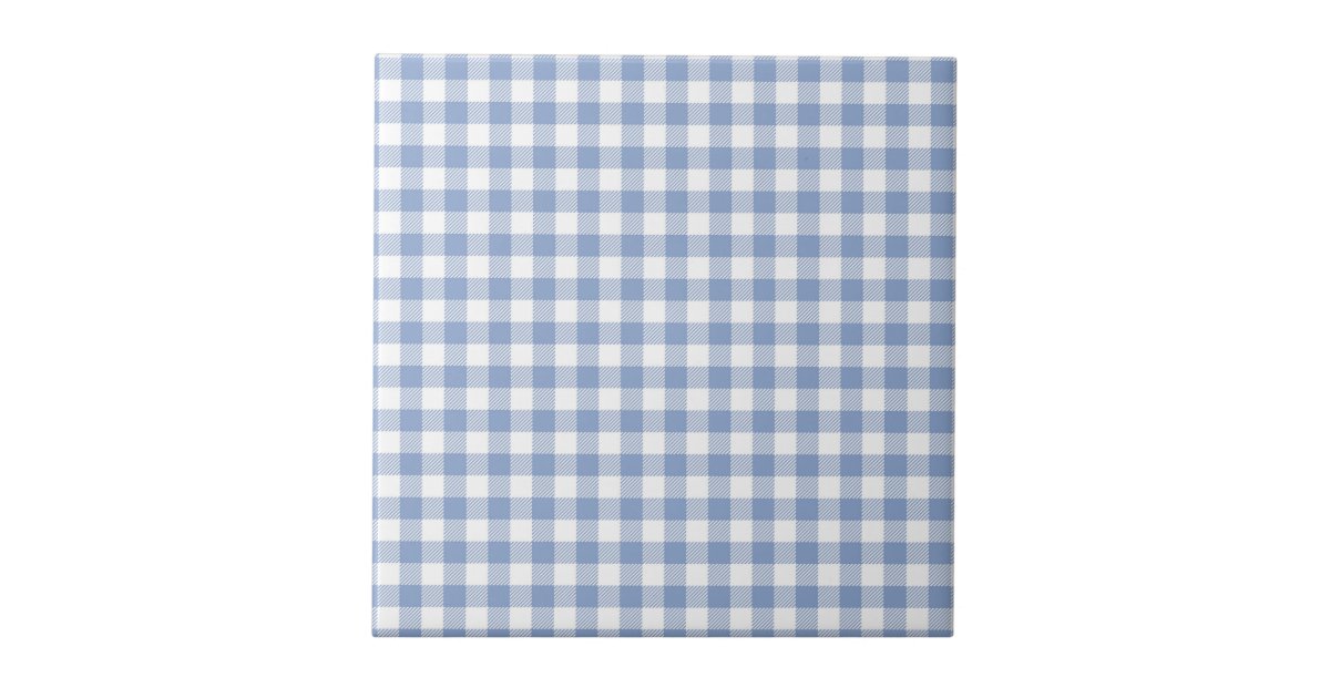 Checked Blue Gingham Classic Pattern Tile | Zazzle