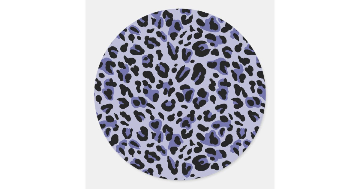 Cheetah print - periwinkle classic round sticker | Zazzle