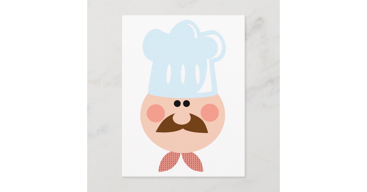 Chef Man Face Cartoon Logo Mascot Postcard | Zazzle