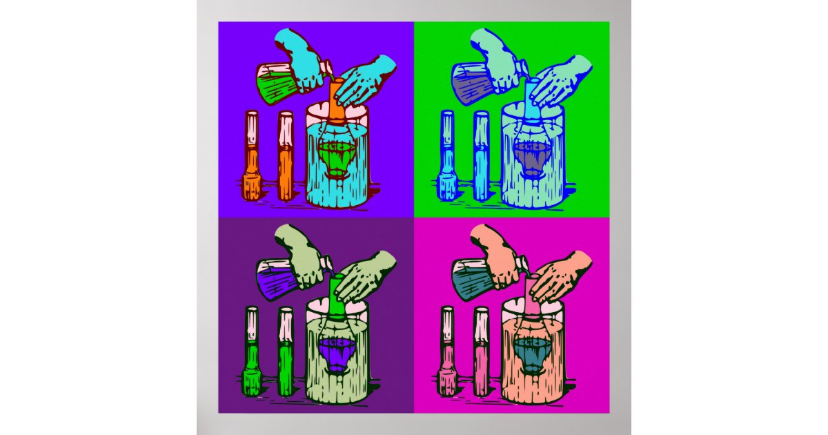 Chemistry Displacement Pop Art Poster | Zazzle