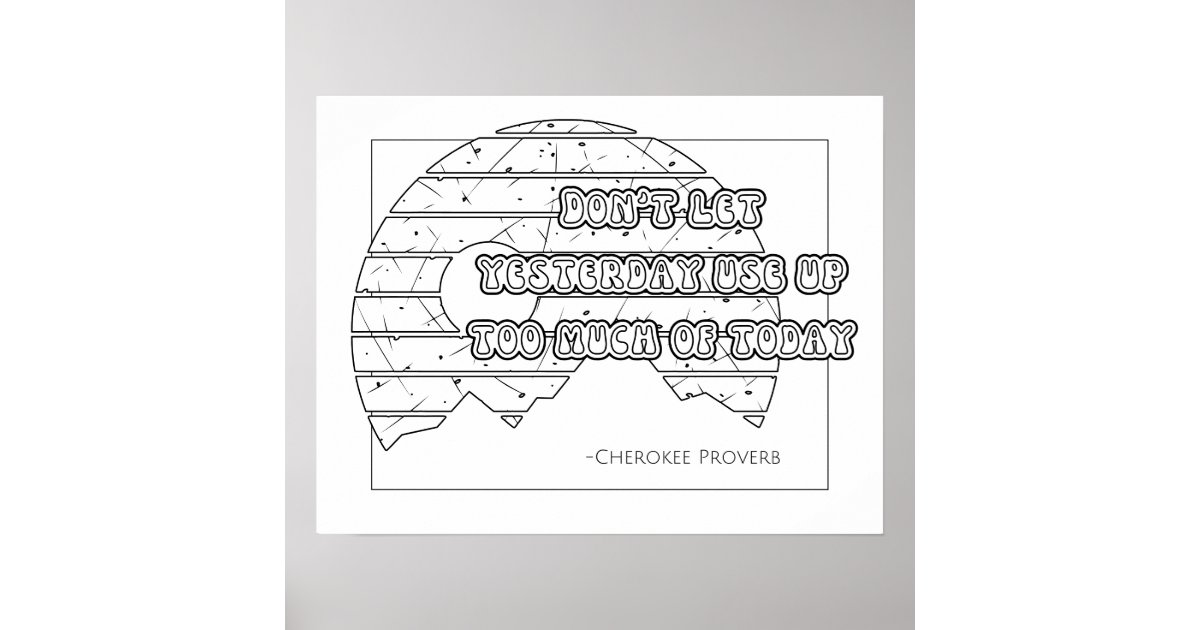 Cherokee Proverb Coloring Poster | Zazzle
