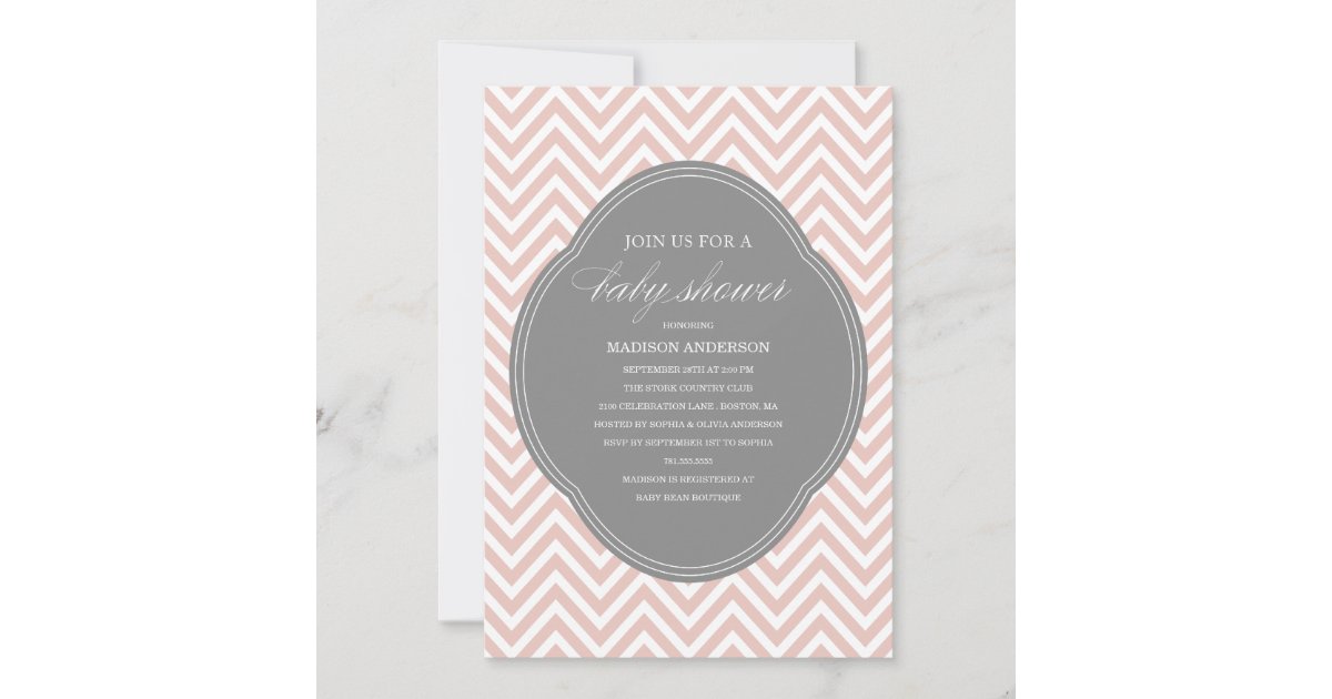CHEVRON SHOWER | BABY SHOWER INVITATIONS | Zazzle