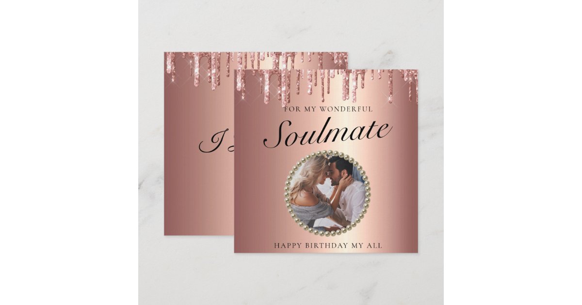 Chic Glitter Drips Photo Girlfriend Birthday Card | Zazzle