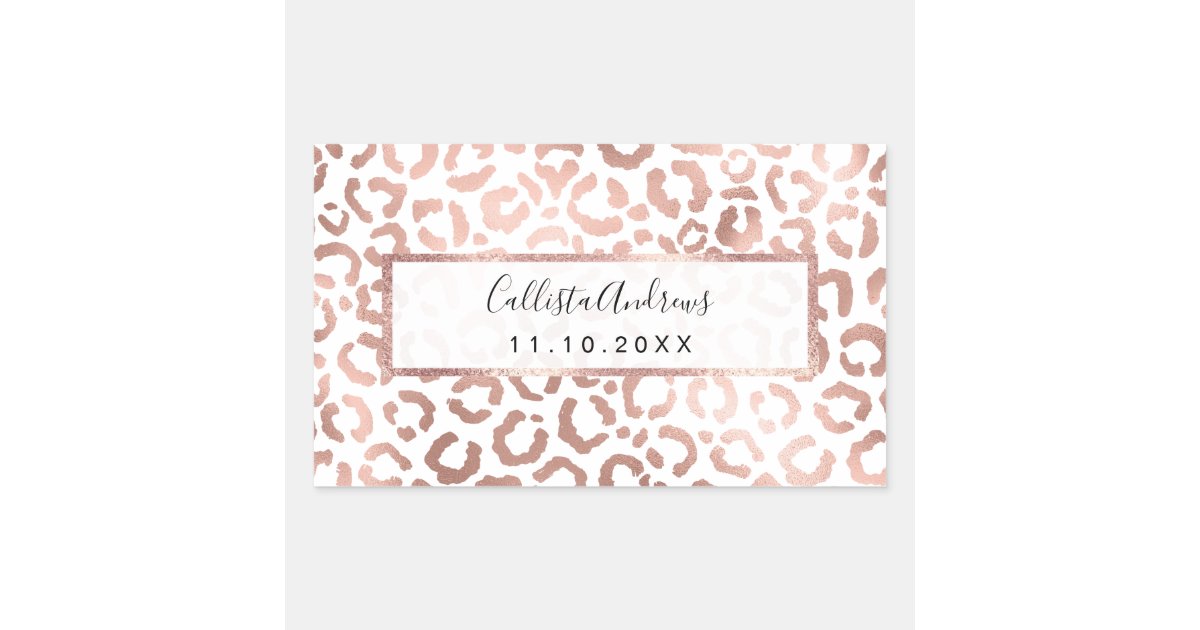 Chic Rose Gold Leopard Cheetah Animal Print Sticker | Zazzle