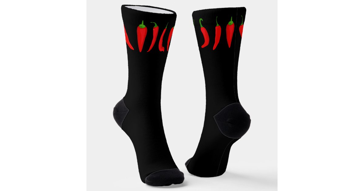 Chili Lover Spicy Red Chillies Socks | Zazzle